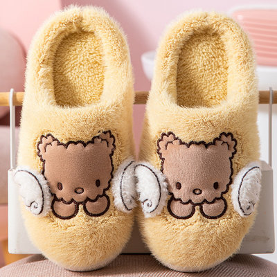 Wholesale New Design Cute Animal Shape Winter Home Indoor Slippers Female Plush Warm Non-Slip Flat sole house Shoes