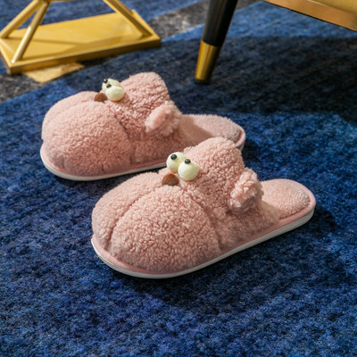 Cartoon Slipper Plush Soft Kawaii Home Flat Shoes Non-slip house Indoor closed toe slipper  Ladies Octopus Slippers faux fur