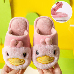 children Comfortable Non-Skid Cozy Soft cartoon Animal Duck Slippers Boys And Girls Plush Warm Home Indoor Shoes