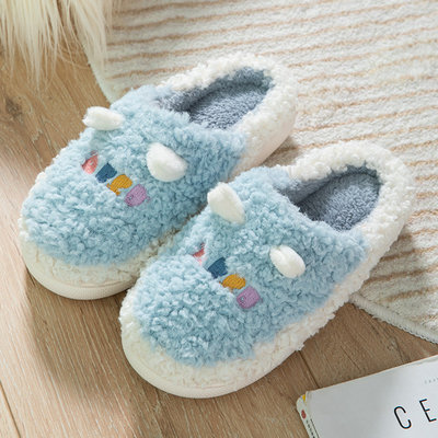 New female wholesale winter indoor and outdoor breathable fabrics couple non-slip slippers thick-soled warm shoes