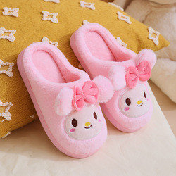 children Cartoon animal Bow Shape home slipper boys and girls warm Anti-Slip Home Indoor Shoes in stock kids fur slippers