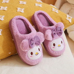 children Cartoon animal Bow Shape home slipper boys and girls warm Anti-Slip Home Indoor Shoes in stock kids fur slippers