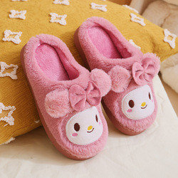 children Cartoon animal Bow Shape home slipper boys and girls warm Anti-Slip Home Indoor Shoes in stock kids fur slippers