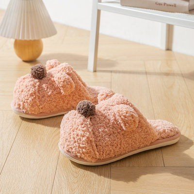 Wholesale Autumn Winter New Design Cartoon Slippers Plush Warm Soft Sole Non-Slip Home Indoor Shoes fashion dogs shoes