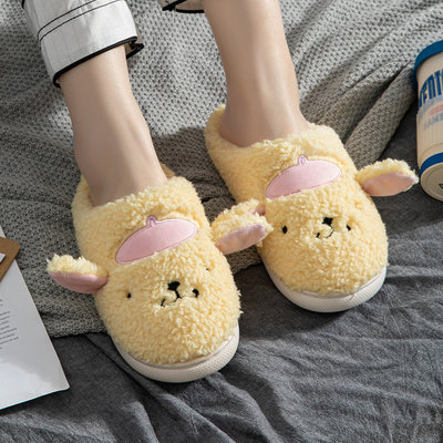 Autumn and winter new cute cartoon animals slippers female home non-slip plush shoes household plush slippers