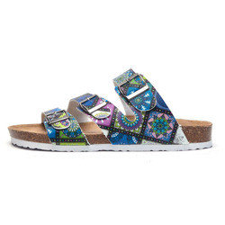 Customized high quality colorful printed women cork slippers 2021 new fashion ladies beach slipper and sandals