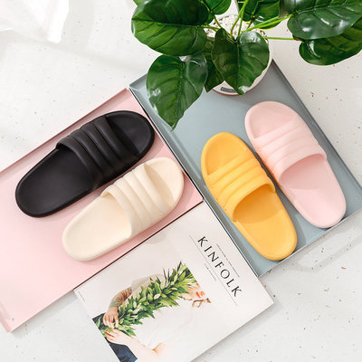 Wholesale summer solid color sandals for lovers indoor home bathing hotel non-slip shock-absorbing slippers