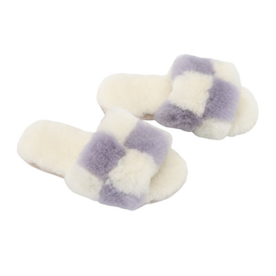Fluffy Open Toe Women Casual Flat Shoes Warm Wool Fur Soft Cozy