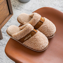 Hot-selling home couple warm slippers in autumn and winter fashion plush non-slip wear-resistant slippers wholesale