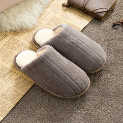 Wholesale autumn and winter explosion models bow thickened warm plush slippers non-slip home couple shoes