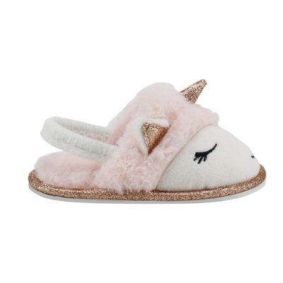 cute unicorn faux  fur comfortable winter kids slippers warm house indoor baby  fluffy cartoon child slippers
