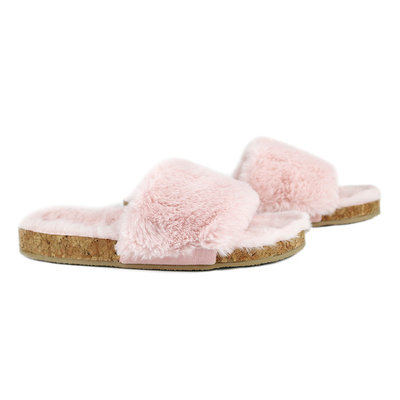comfortable non-slip faux fur home indoor  winter fluffy slippers for women