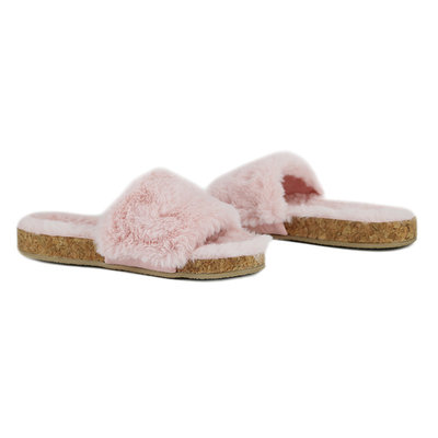 comfortable non-slip faux fur home indoor  winter fluffy slippers for women