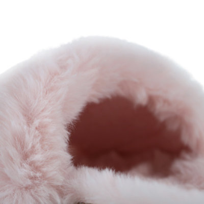comfortable non-slip faux fur home indoor  winter fluffy slippers for women