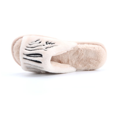 Faux Fur Women Casual Flat Shoes Indoor And Outdoor Open Toe