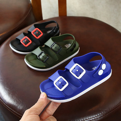 Summer 2022 simple Boys and Girls slippers England Baby Non-slip kids Casual Shoes outdoor buckle Children's Sandals