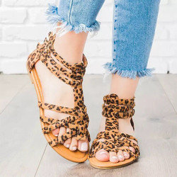 Large size beach casual shoes lady 2022 summer rubber sole slippers new Roman style sandals for women and ladies