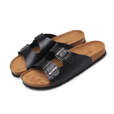 summer comfortable beach walking soft flat faux suede wooden men women slippers sandals