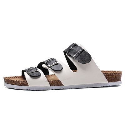 men hot sale new style popular soft wooden sole with metal buckles comfort slippers zapatillas