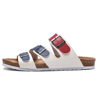 men hot sale new style popular soft wooden sole with metal buckles comfort slippers zapatillas