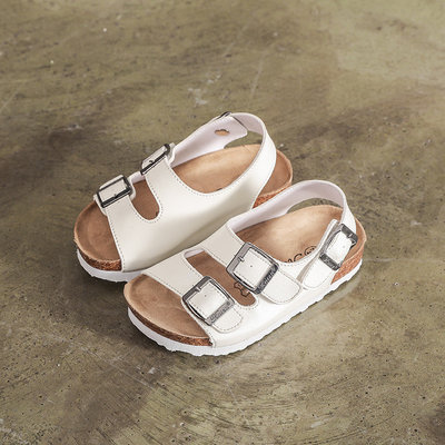 Fashion Kids Summer Beach Shoes Microfiber Leather Two Strap Soft Cork Sole