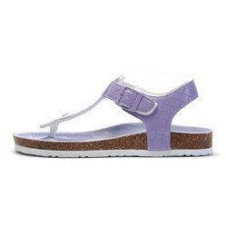 Women's flip flop flat casual cork slides slippers buckle strap flat summer cork women solid color Beach  sandals