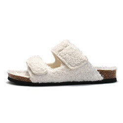 New arrival summer ladies winter home shoes faux fur slides women fluffy bedroom slippers women solid color sandals