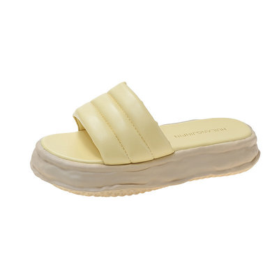Simple Style Summer Beach Shoes Cross Strap Thick Bottom Non Slip