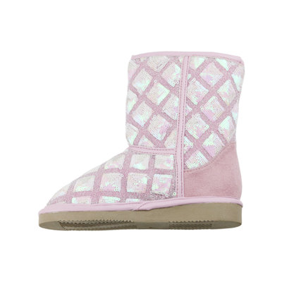 Plush Lining Women Winter Snow Boots Sequin Pattern  Keep Warm