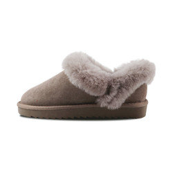 women winter cow suede Flat heel short wool  non-slip snow boots platform boots