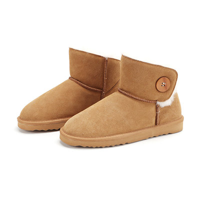 Best Selling Winter Flat Heel Non Slip Women  Fluffy Wool Outdoor Boots