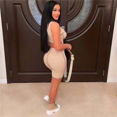 2022 summer sportswear Women fashion Reverse wear design Fitness Gym Wear Workout Suit Sport High Waist Shorts Yoga Set