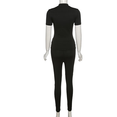 Summer custom women new print slim short sleeve sports top high waist peach hip gym wear tight trousers yoga suit