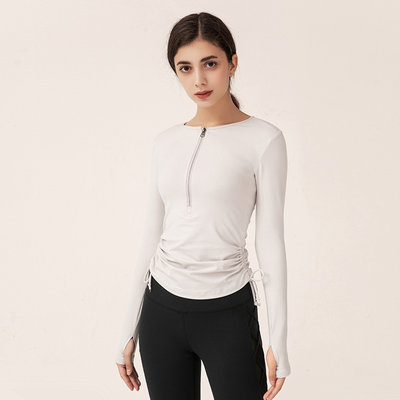 2021 yoga top women's tight-fitting short half-zipper long-sleeved yogawear new spring activewear running sport suit ems