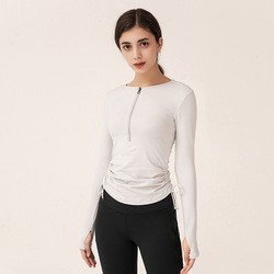 2021 yoga top women's tight-fitting short half-zipper long-sleeved yogawear new spring activewear running sport suit ems