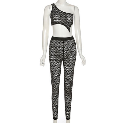Wholesale Custom Women Sexy Yoga Set Hollow Out Irregular Tight Fit Hip yoga Pants Suit Ladies Slim Outdoor Sportswear