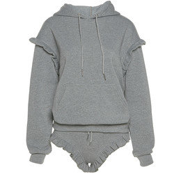 Wholesale Custom Women Hip Wrap Shorts Long Sleeve hoodie coat Casual sports Suit Ladies Workout Sportswear hoodie set