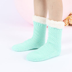 hot sales Winter Fur  Knit Anti Slip Grippers Slipper Sock Ladies House solid color floor sock Carpet Socks