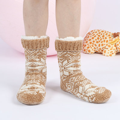 new design ladies house Indoor Slipper Socks Women Christmas Fuzzy Cute Fluffy Socks solid color soft floor shoes