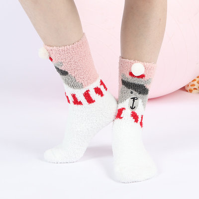 hot sales ladies Soft Comfortable Sock Women Cute cartoon animal Warm Winter Floor Sleeping Fuzzy Socks For Girl