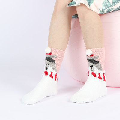 hot sales ladies Soft Comfortable Sock Women Cute cartoon animal Warm Winter Floor Sleeping Fuzzy Socks For Girl