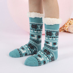 hot sales ladies slipper socks with fashion pattern anti-skid home wear socks with faux fur lined women fuzzy socks