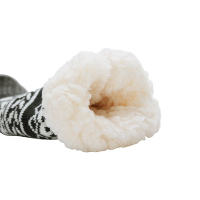 Snowflake Knit Women Thick Sherpa Fleece Lined Thermal Fuzzy  Home Socks