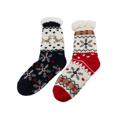 Winter Fleece Lining Ladies Slipper Socks  Indoor  Fuzzy  Knitted
