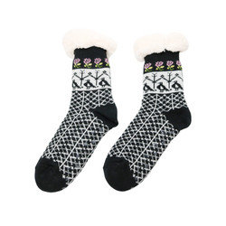Women Home Slipper Socks Fuzzy Thick Warm Heavy Fleece Lined Slipper Socks