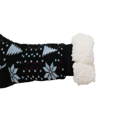 ladies winter double layers home sock sherpa lined plush women christmas slipper socks