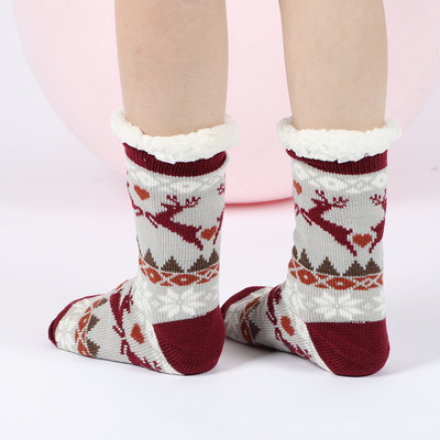 new arrival ladies comfortable soft fluffy socks sweat absorbed thick antiskid floor socks Warm christmas stocking