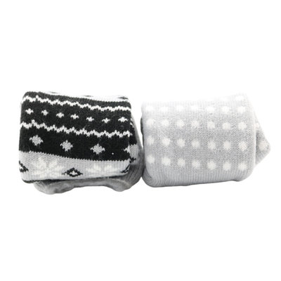 2 pairs Skidproof acrylic Warm Winter chunky Knitted slipper Socks for women anti slip socks