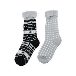 2 pairs Skidproof acrylic Warm Winter chunky Knitted slipper Socks for women anti slip socks
