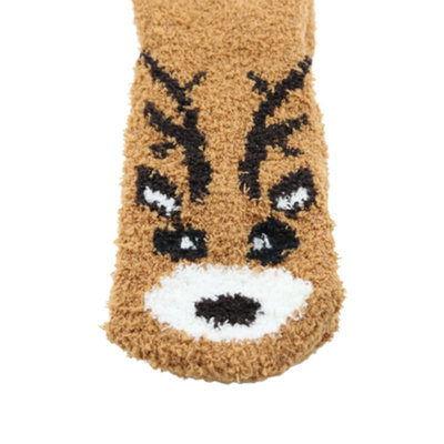 women warm cute elk casual home fuzzy slipper socks slouch socks
